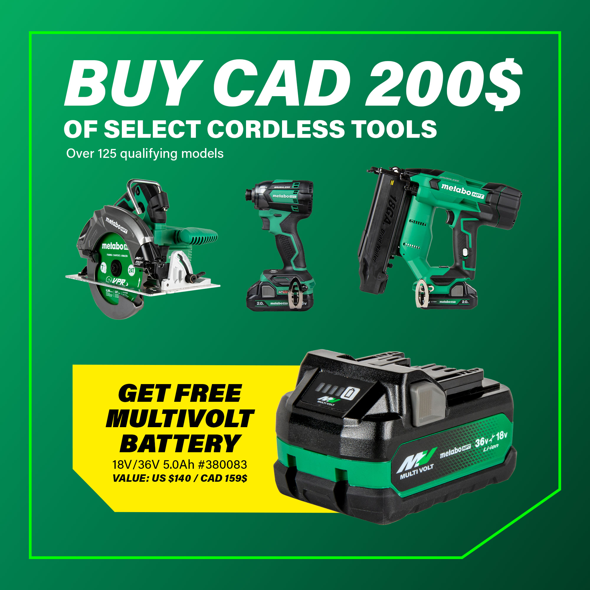 Free MultiVolt Battery!