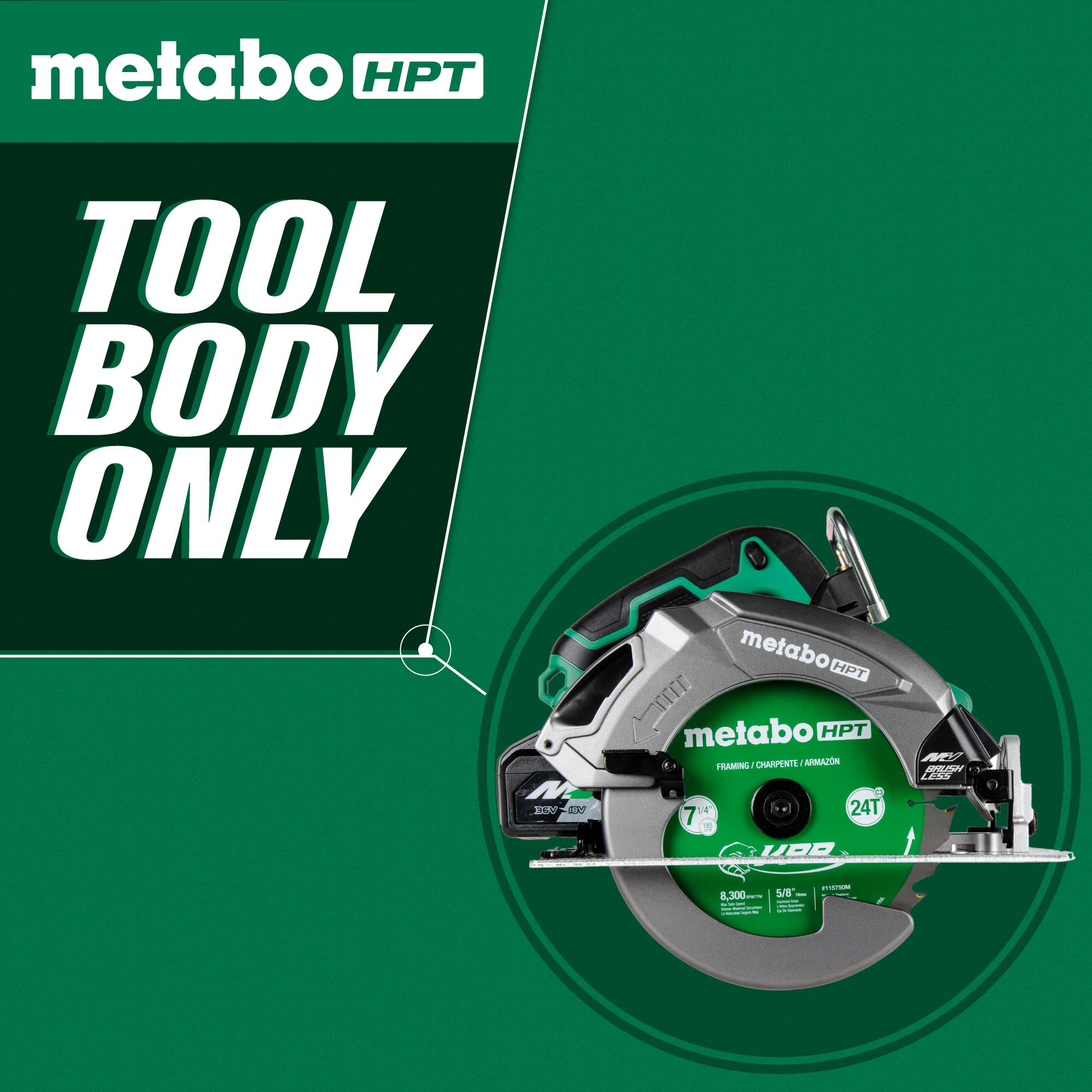 36V MultiVolt™ 7-1/4" Circular Saw w/ Torque Boost Technology (Tool ...