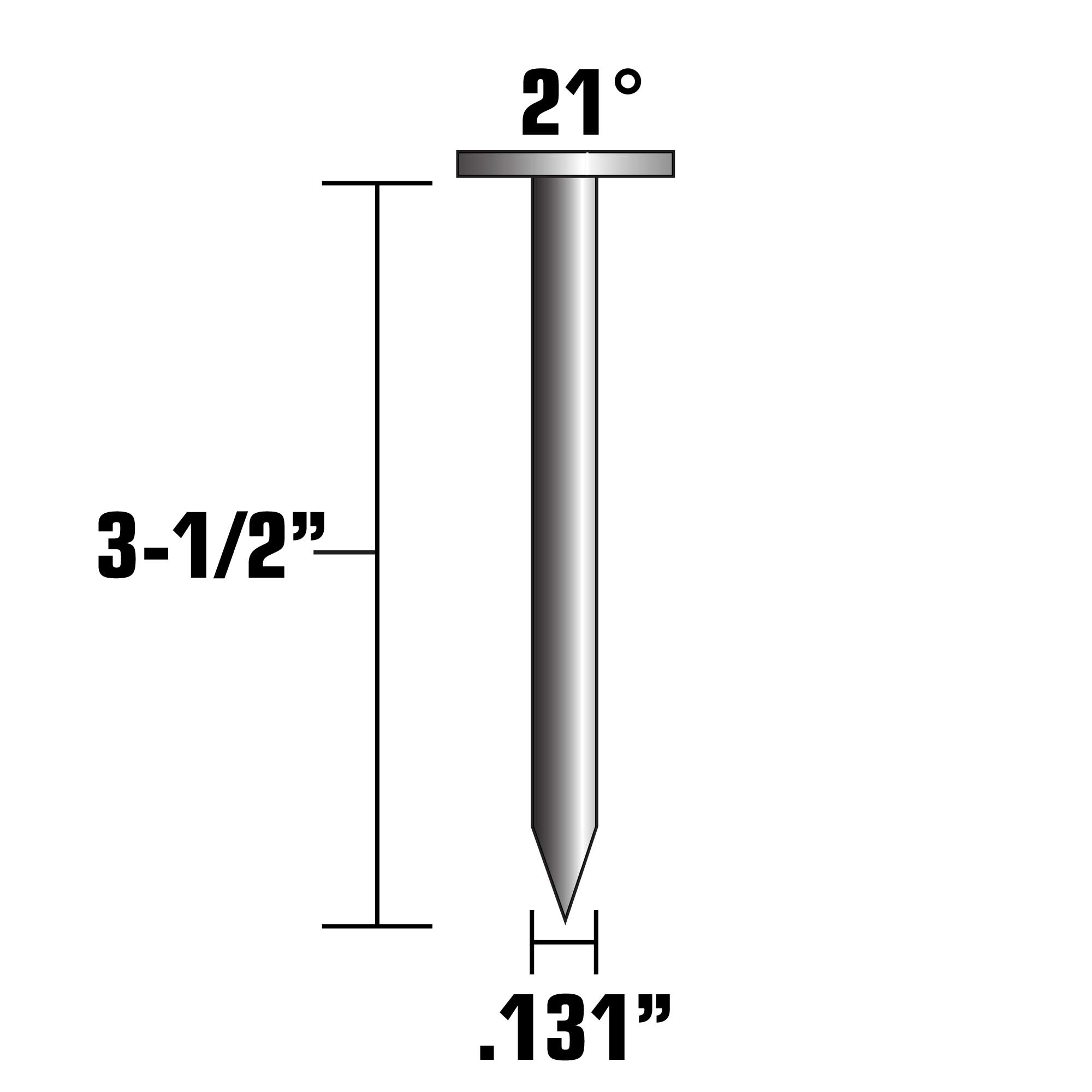 3-1/2" x .131" Smooth Shank Full Round Head Hot Dipped Galvanized ...