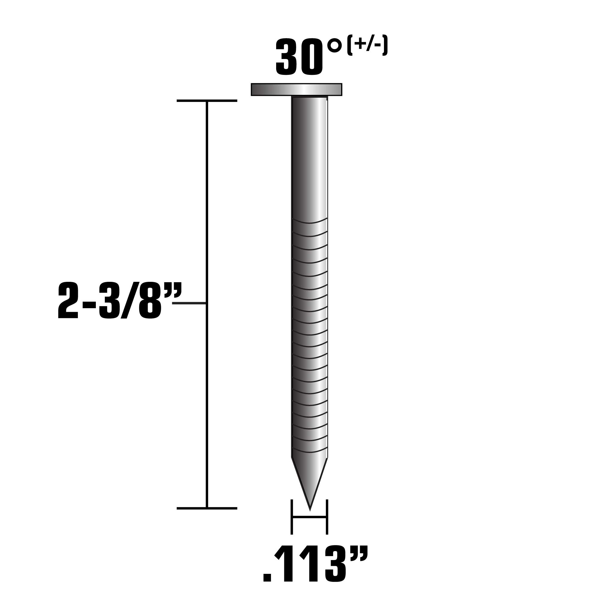 2-3/8" x .113" Ring Shank Offset Round Head Hot Dipped Galvanized Paper ...